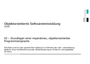 OOS 3 UML Klassen Objekte - Objektorientierte Softwareentwicklung (OOS) 03 – Einführung in die ...