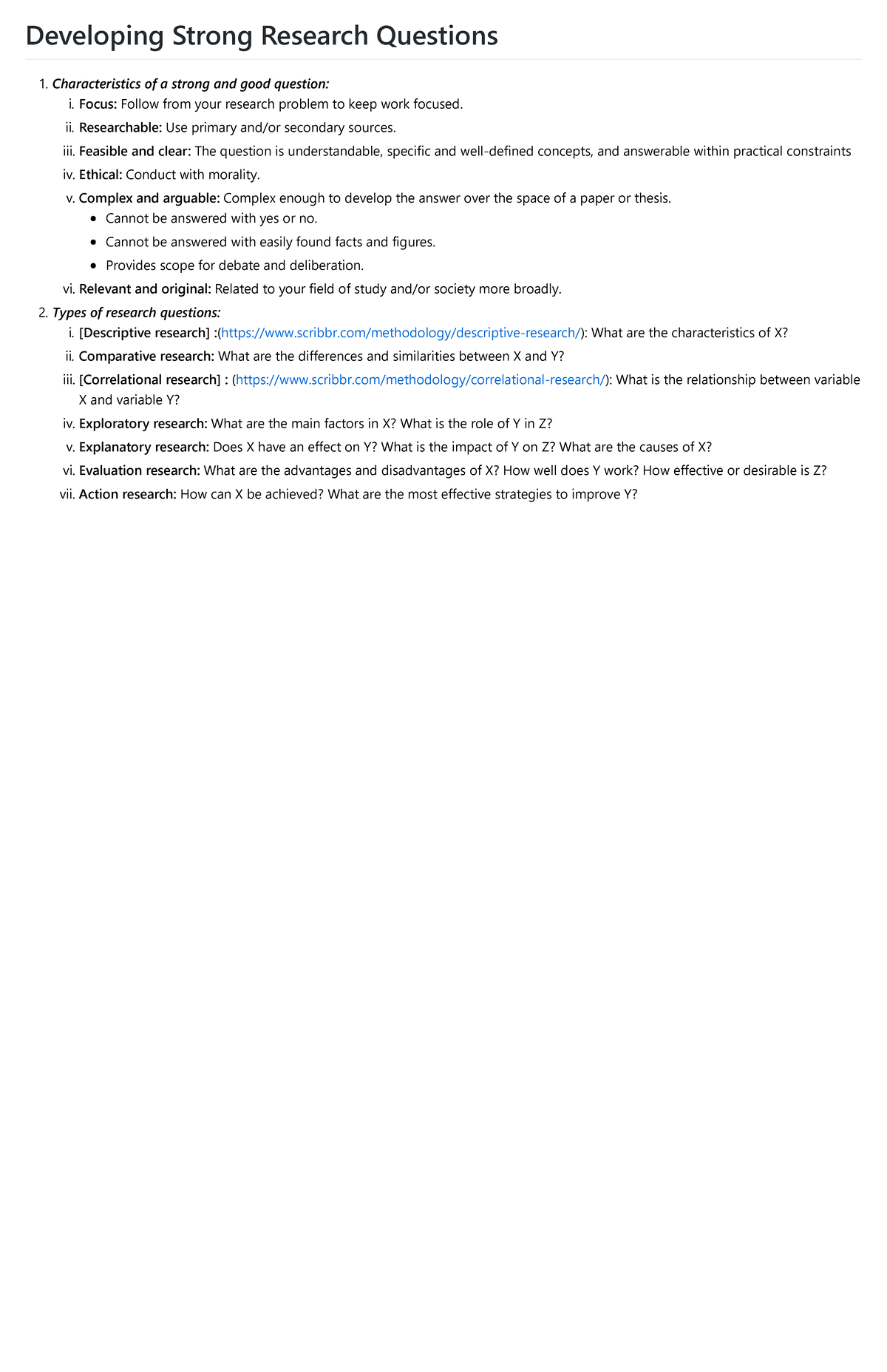 Developing strong research questions - Developing Strong Research ...