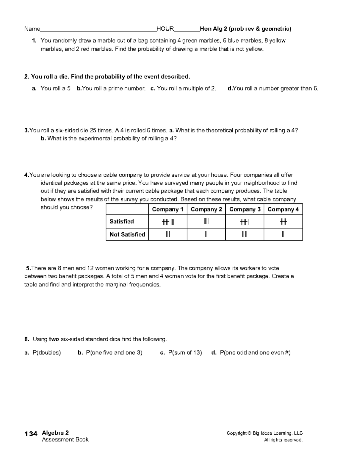 Alg2 10.1 - 10.3 review (2018 ) - Algebra 2 Copyright © Big Ideas ...