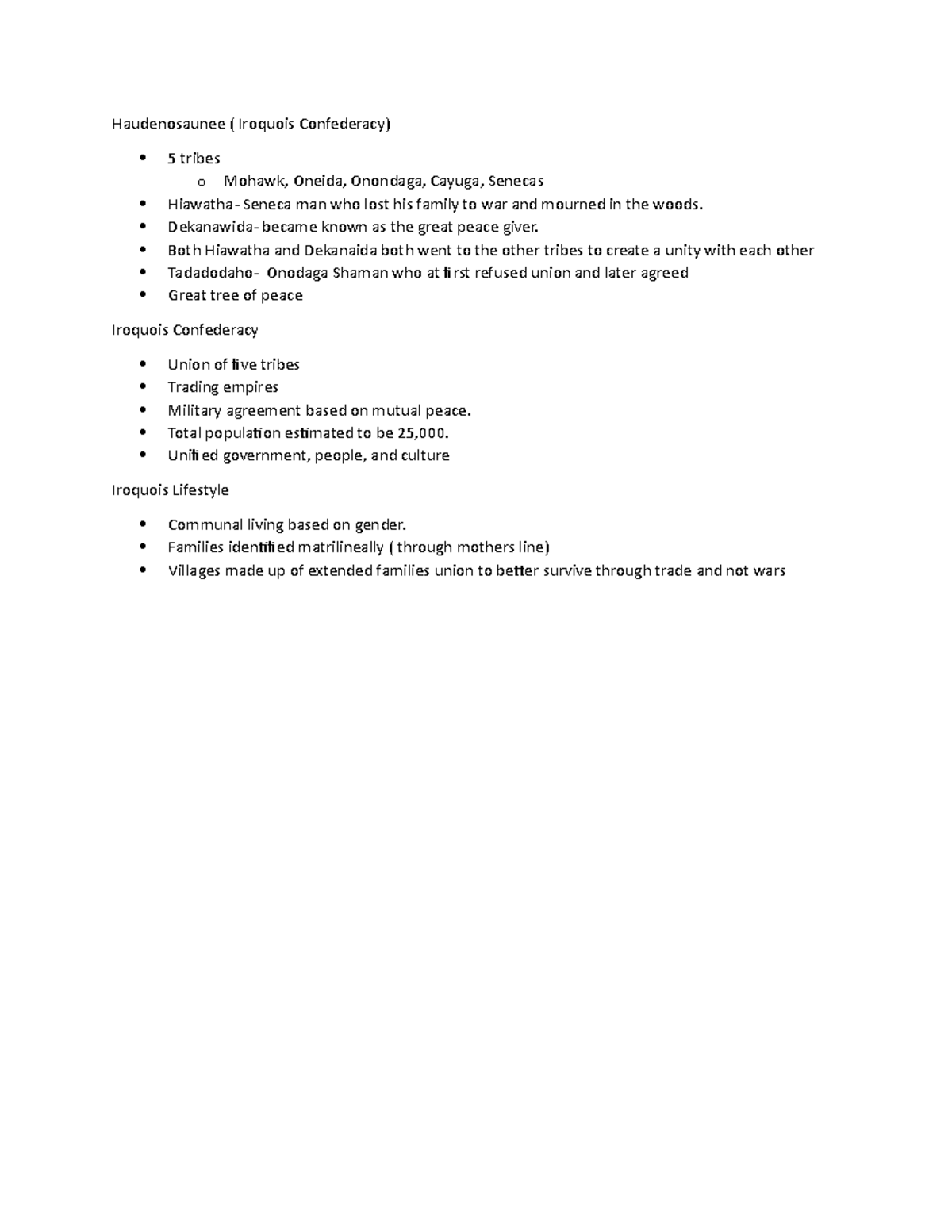 Haudenosaune Notes - Start of Government - Haudenosaunee ( Iroquois ...