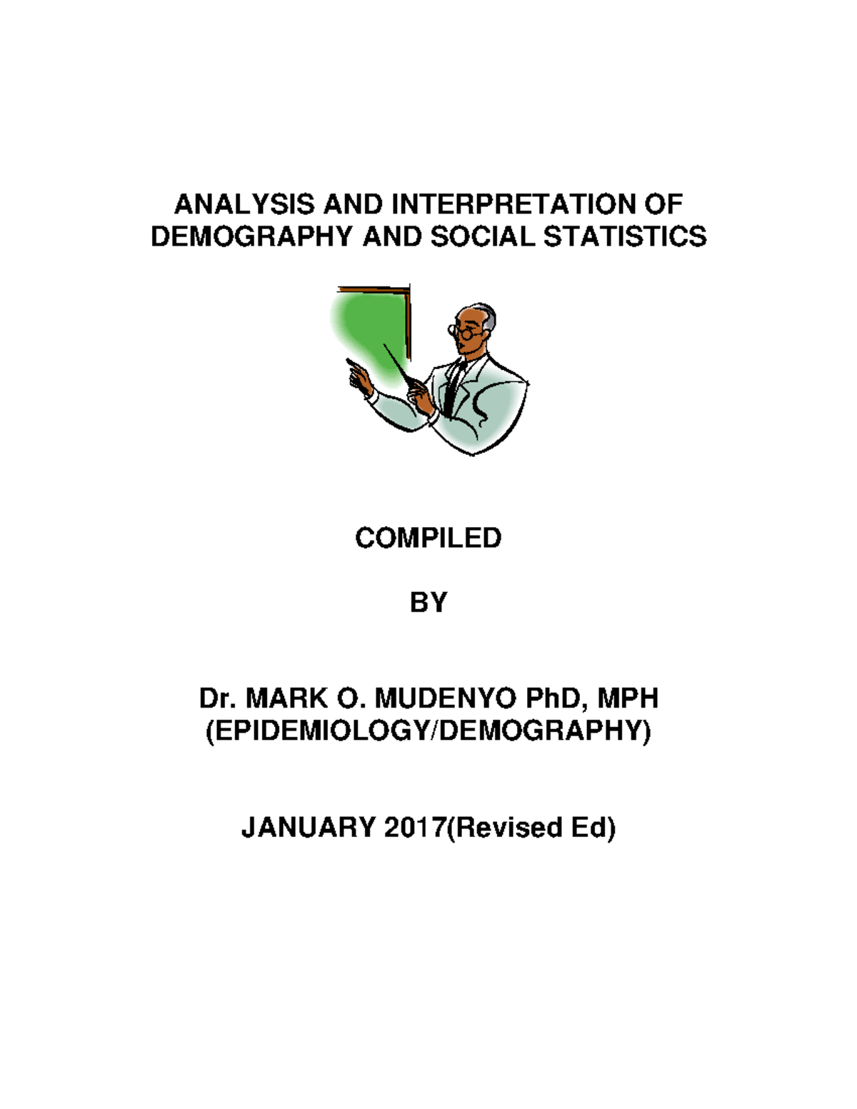 Demography Notes GLUK - ANALYSIS AND INTERPRETATION OF DEMOGRAPHY AND ...
