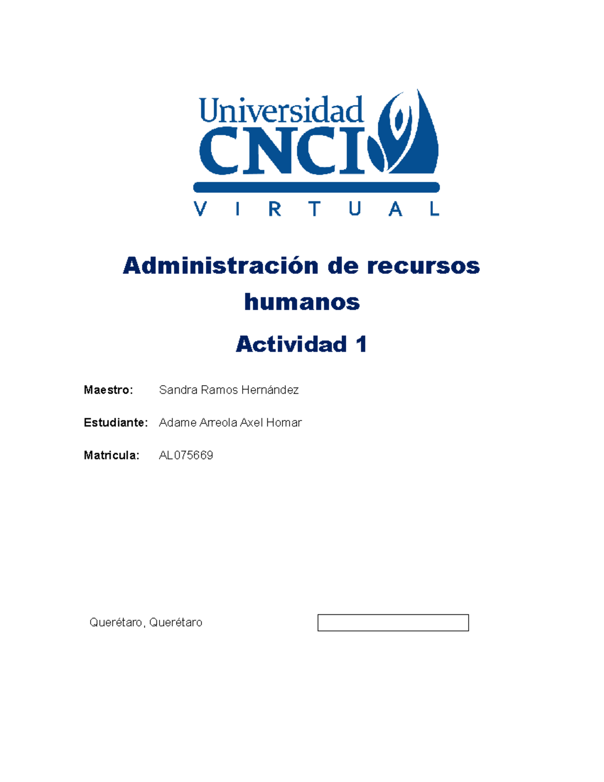 Actividad 1 ADRH - Administración de recursos humanos Actividad 1 ...