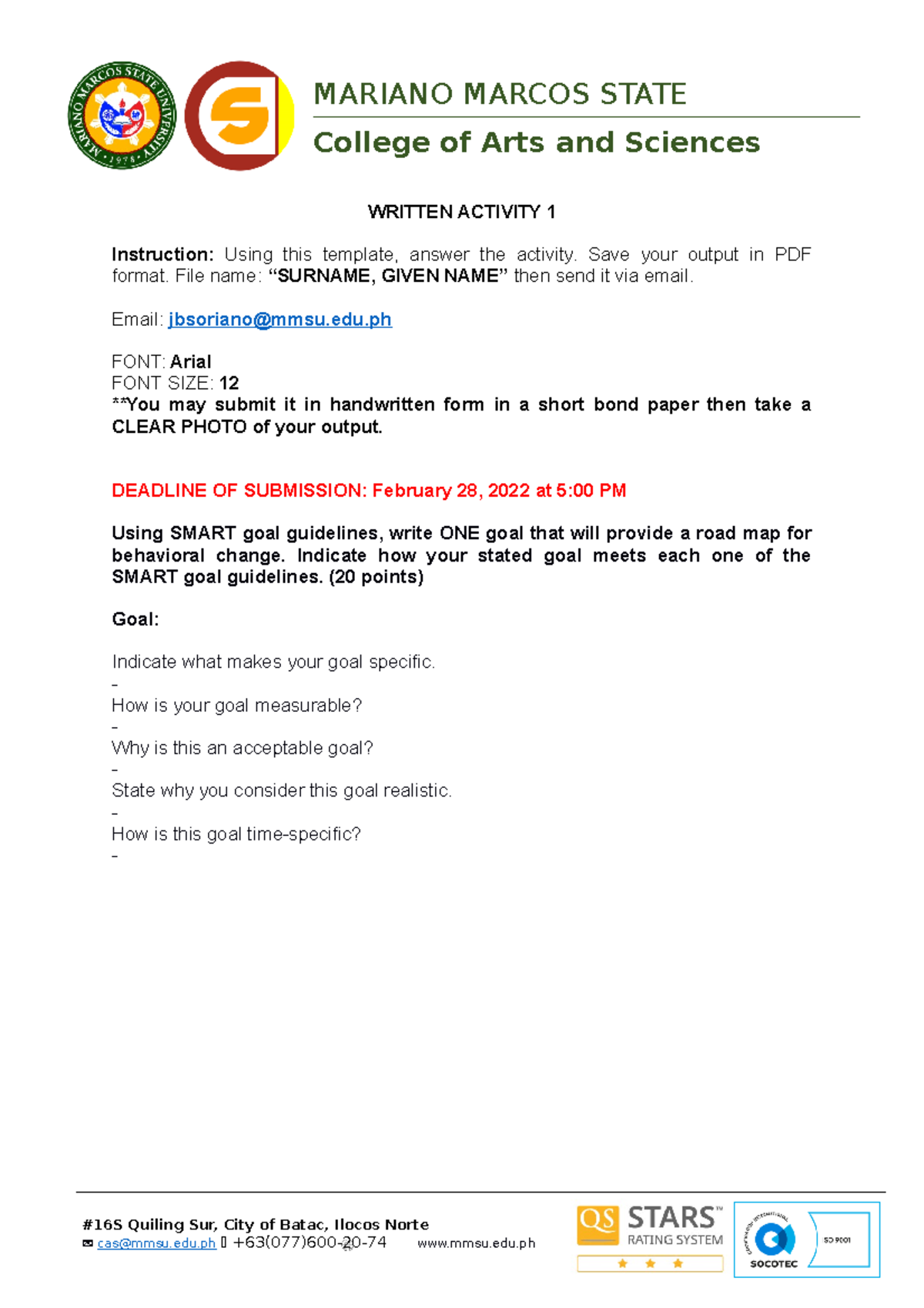 Behavior Modification Activity 2 - WRITTEN ACTIVITY 1 Instruction ...