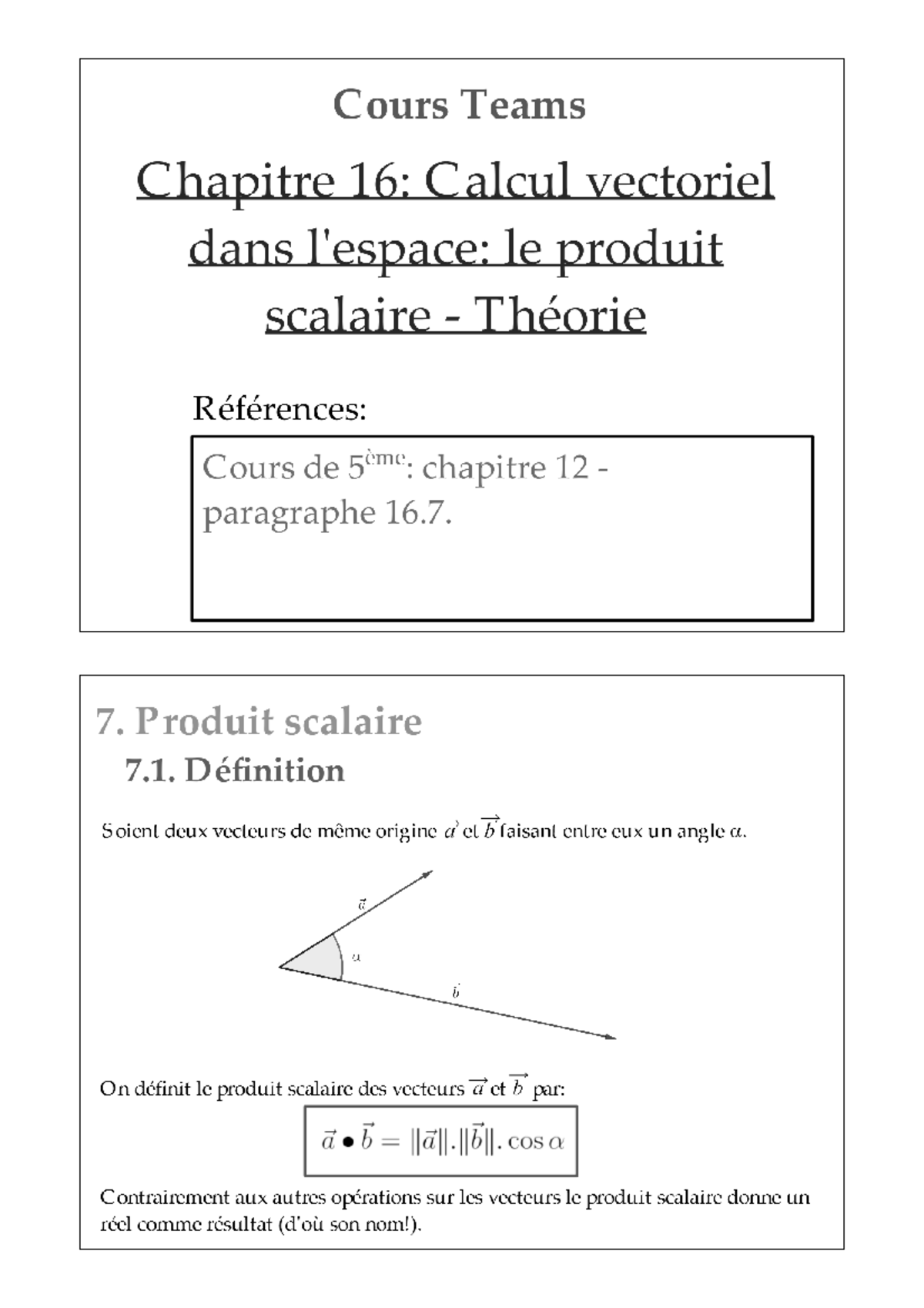 Produit scalaire - Mathématiques - Studocu