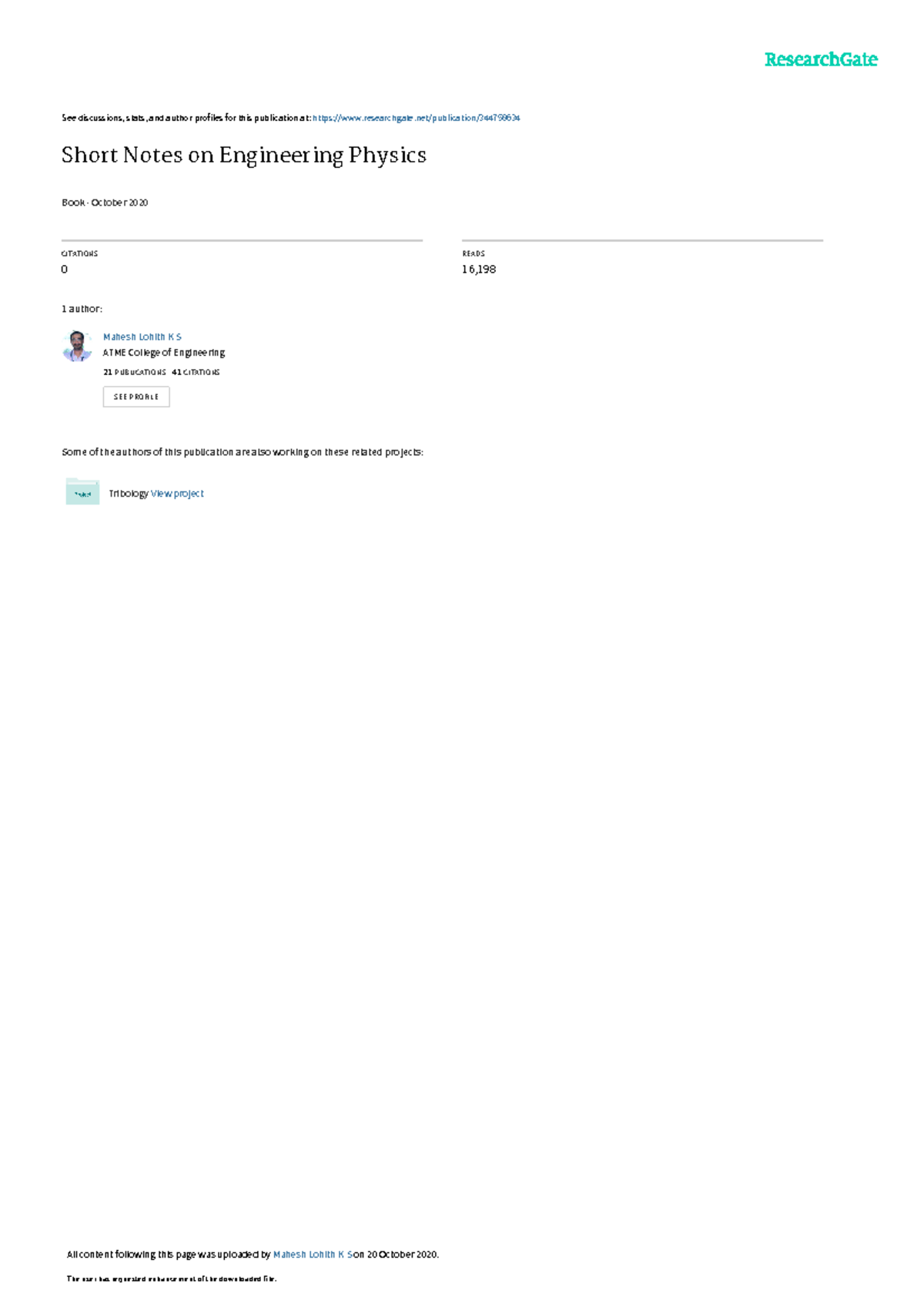 Short Notes Engg Phy-Simplifiedfor Students - See discussions, stats ...