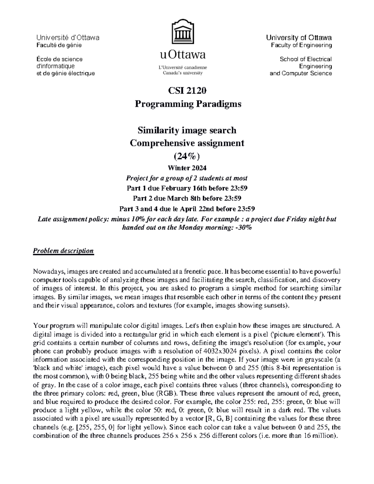 CSI 2120 Project Part4 - Université d’Ottawa Faculté de génie École de science d’informatique et ...