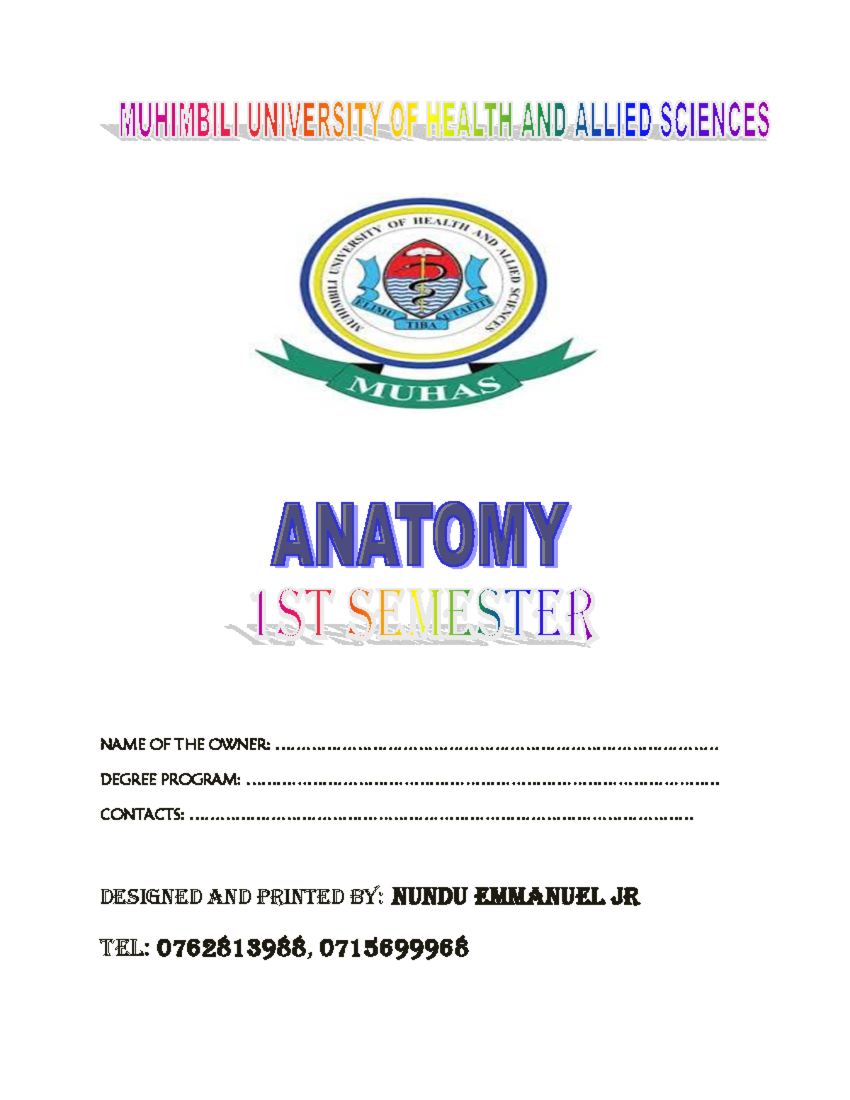 Anatomy papers 2020-1 - practice - NAME OF THE OWNER: - Studocu