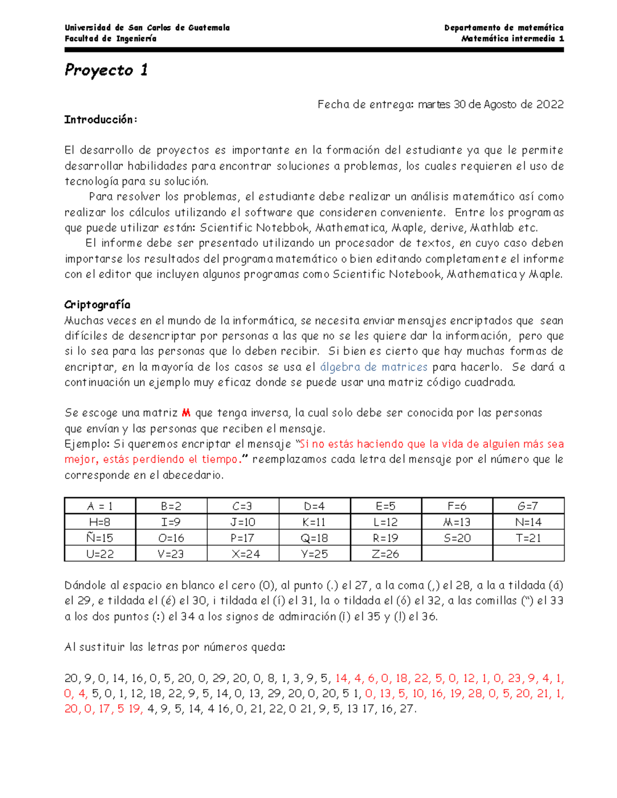 Proyecto 1 MI1 2do sem 2022 - Universidad de San Carlos de Guatemala ...