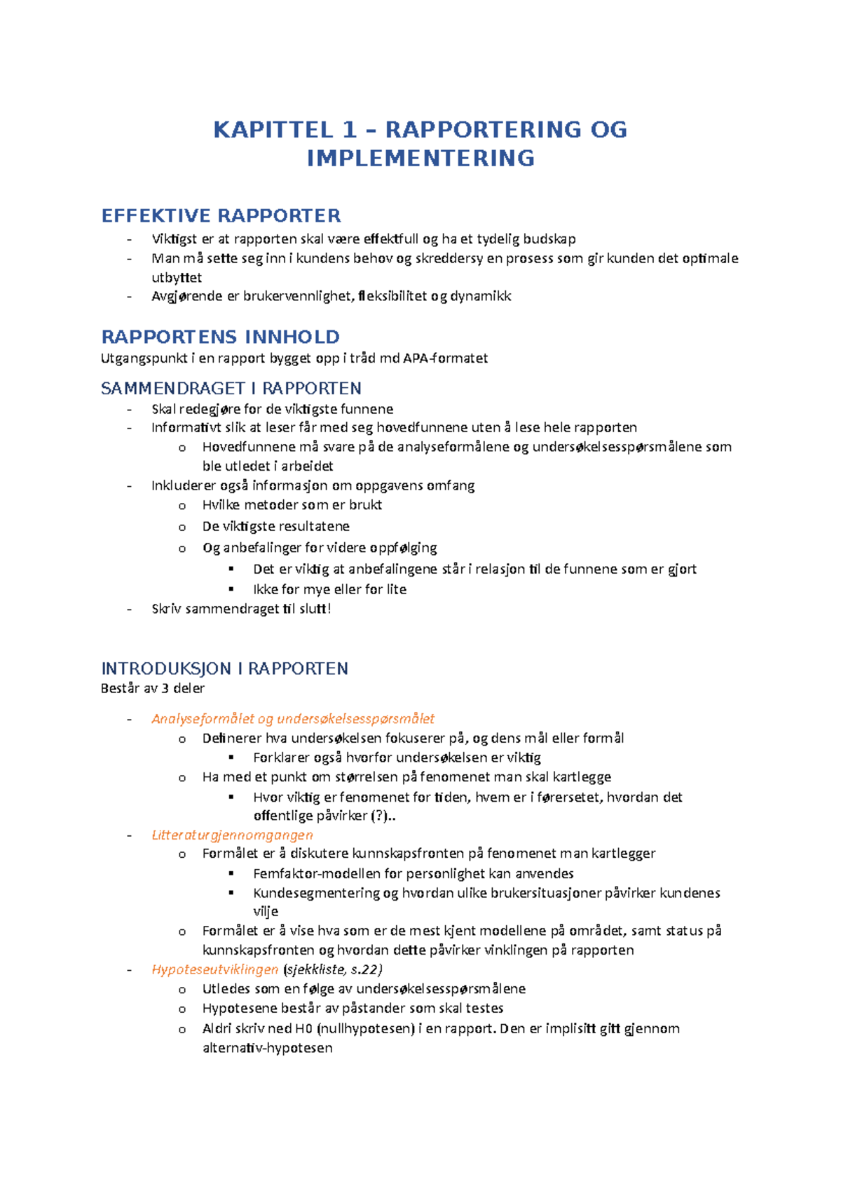 Kapittel 1 - Metode og dataanalyse - KAPITTEL 1 – RAPPORTERING OG ...