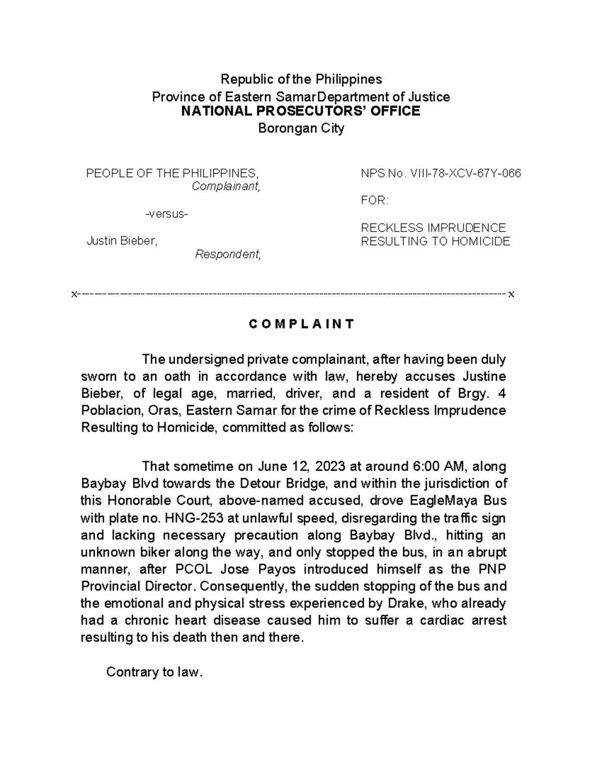 Group-1 Complaint-affidavit-crim-case-v3 - Republic of the Philippines ...