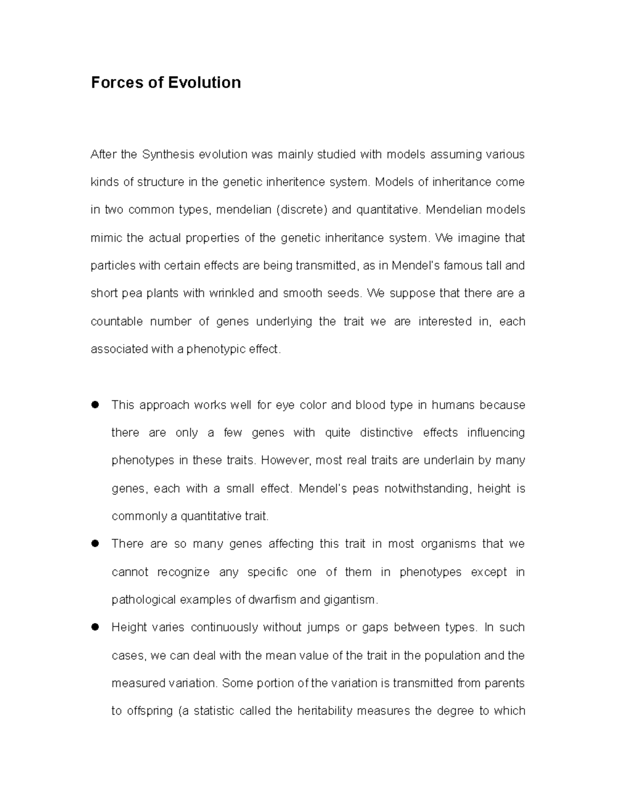 Forces of Evolution - Forces of Evolution After the Synthesis evolution ...