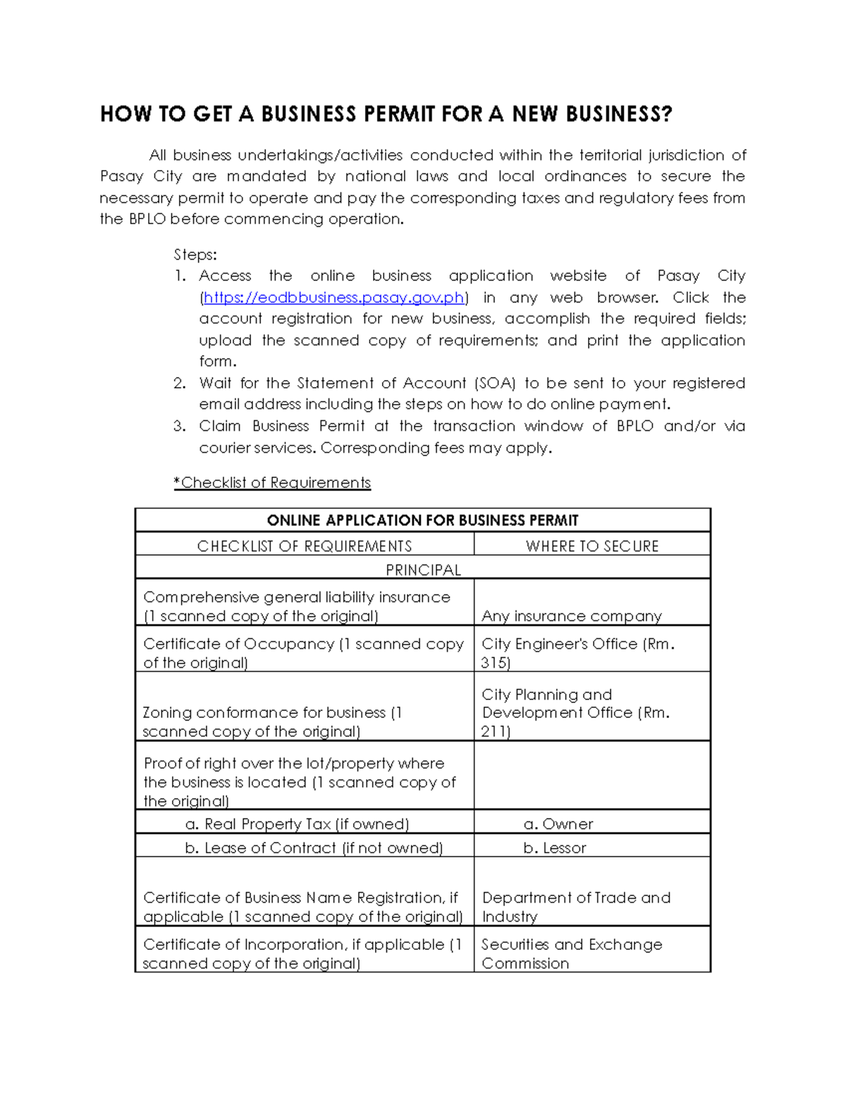 HOW TO GET A Business Permit FOR A NEW Business - HOW TO GET A BUSINESS ...