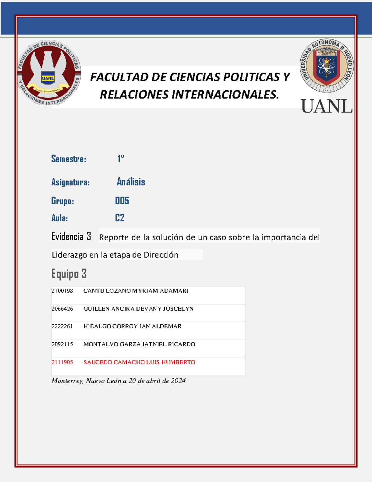 Análisis E 3 - ' / Cost - FACULTAD DE CIENCIAS POLITICAS Y RELACIONES ... Análisis E 3 - ' / Cost - FACULTAD DE CIENCIAS POLITICAS Y RELACIONES ...
