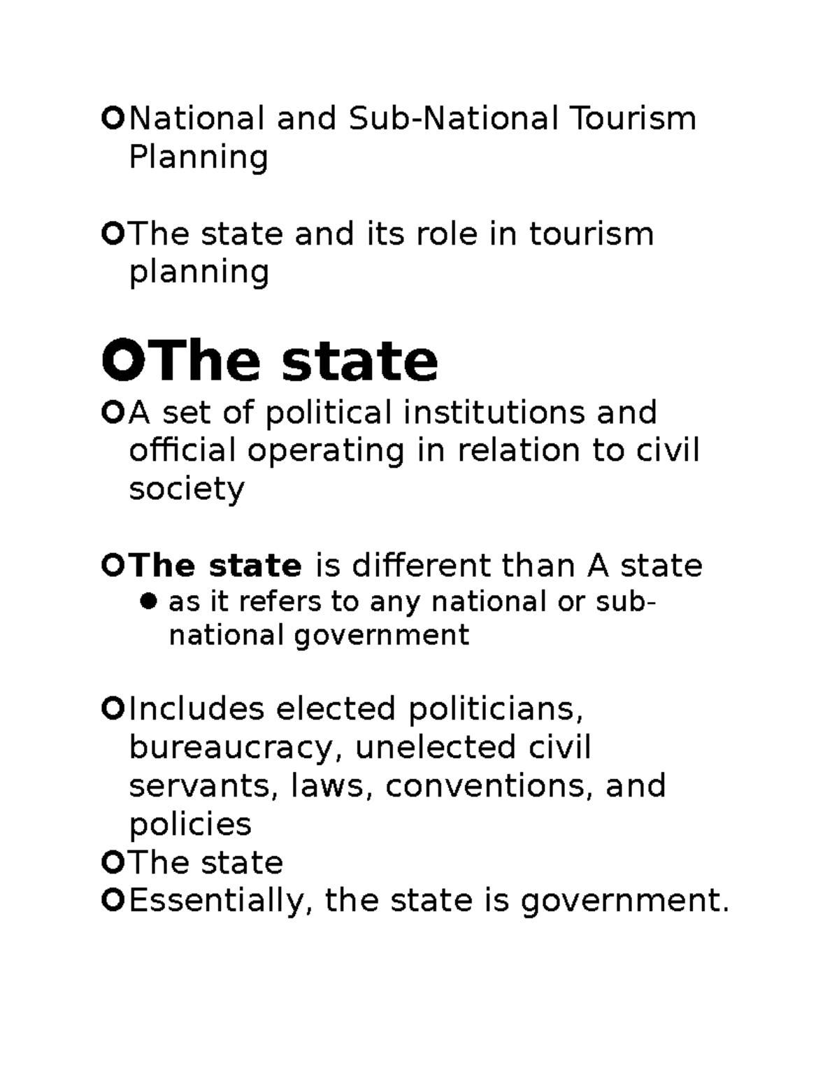 National and Sub - lecture notes - National and Sub-National Tourism ...