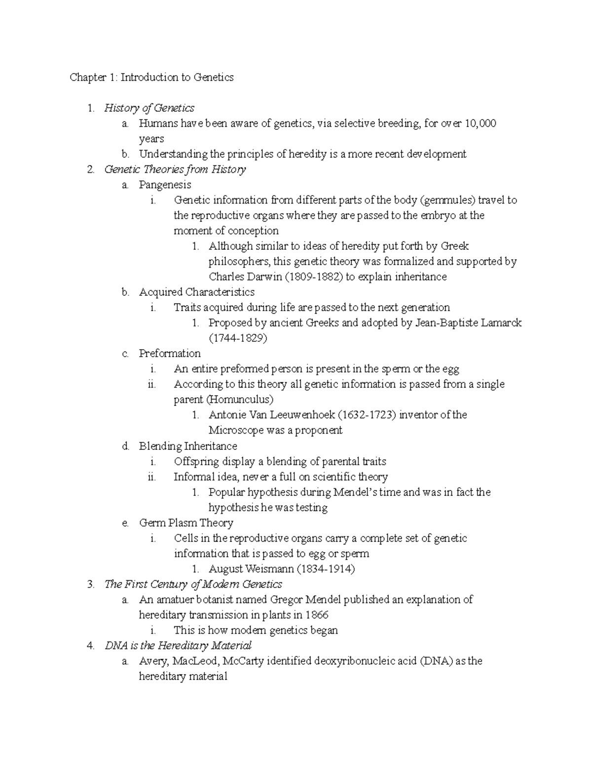 Chapter 1 Introduction To Genetics Chapter 1 Introduction To chapter-1-introduction-to-genetics-chapter-1-introduction-to
