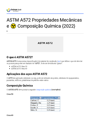 ASTM A36 - Propriedades Mecânicas - O que é ASTM A36? ASTM A36 é uma ...