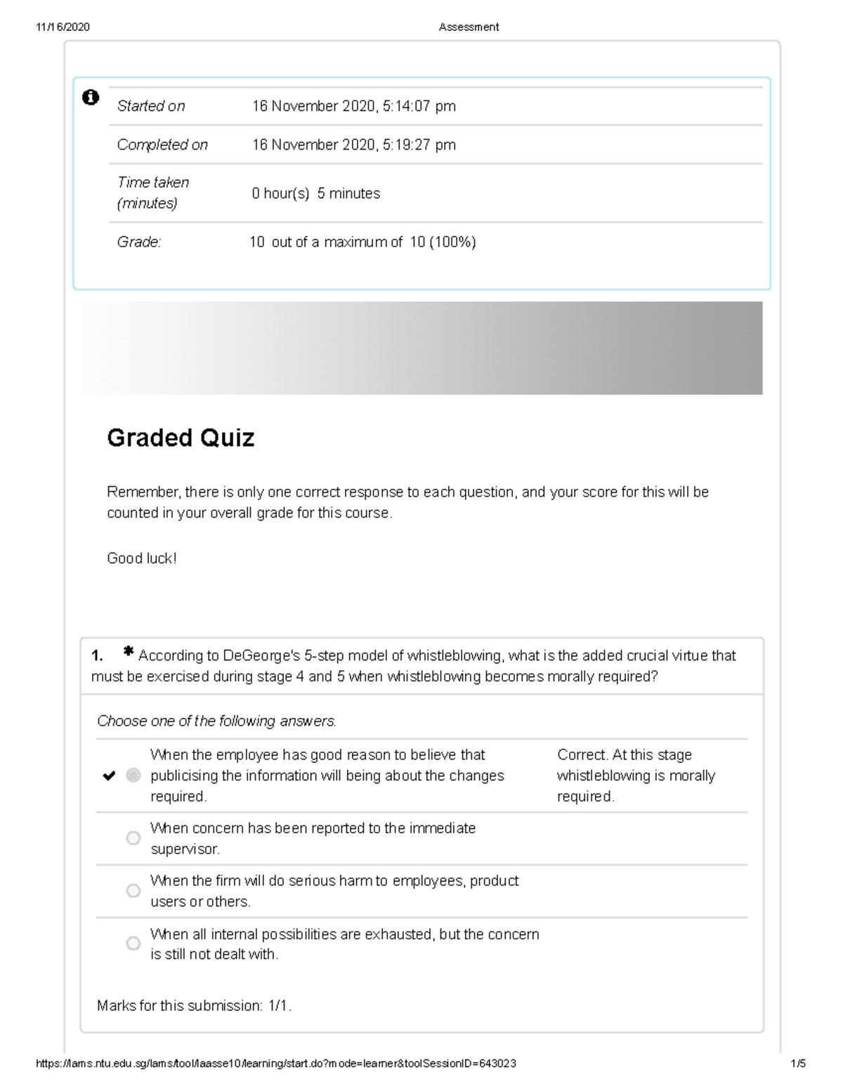 Hy0001 sequence 7 quiz - 1. Graded Quiz Remember, there is only one ...