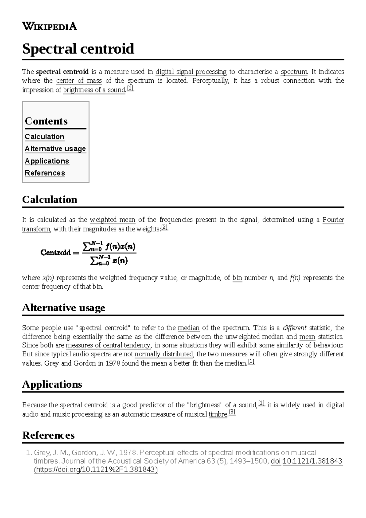 Spectral centroid - notes - Spectral centroid The spectral centroid is ...