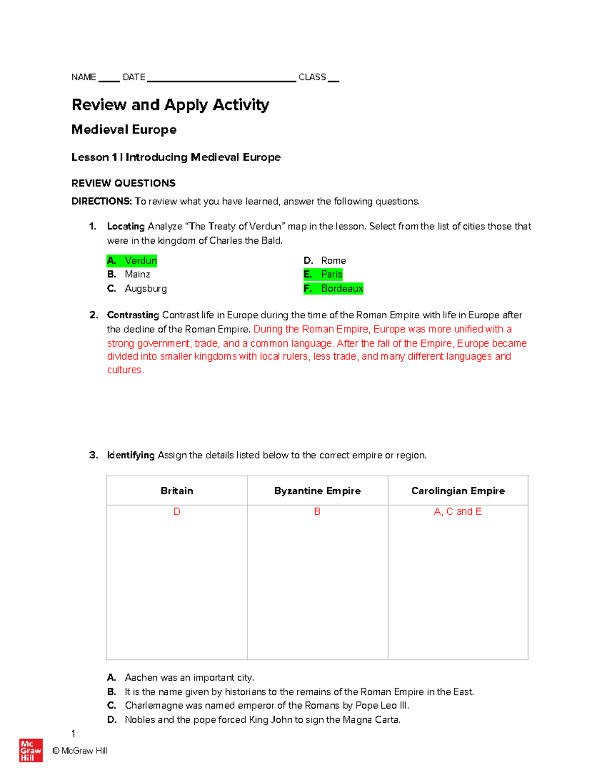 Review and Apply - baka rizz - Review and Apply Activity Medieval ...