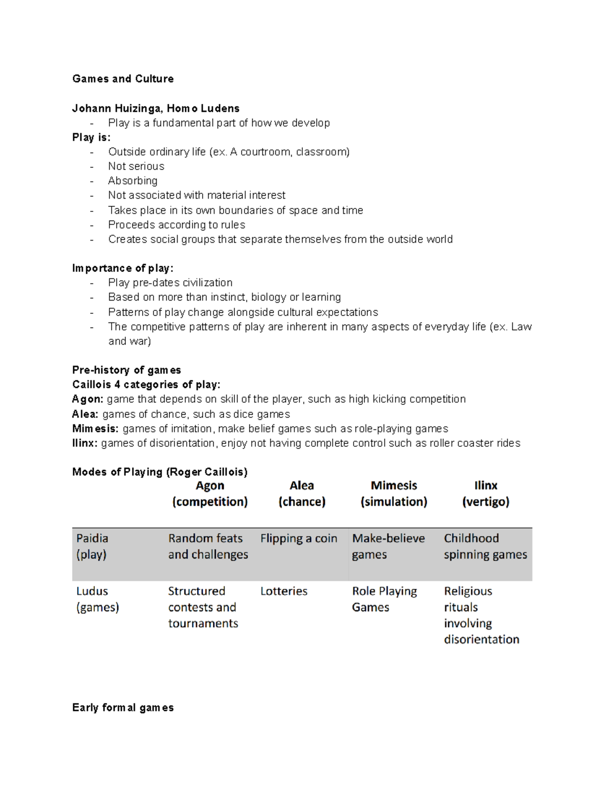 Week 2 Games and Culture - Games and Culture Johann Huizinga, Homo ...