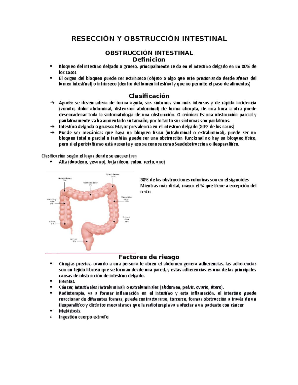 Uca clase 8 Resección Y Obstrucción Intestinal - RESECCIÓN Y ...