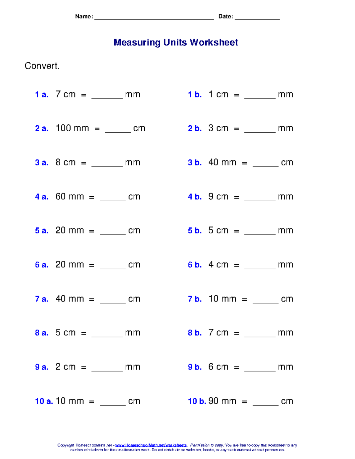 Measurement Units Worksheet - Studocu