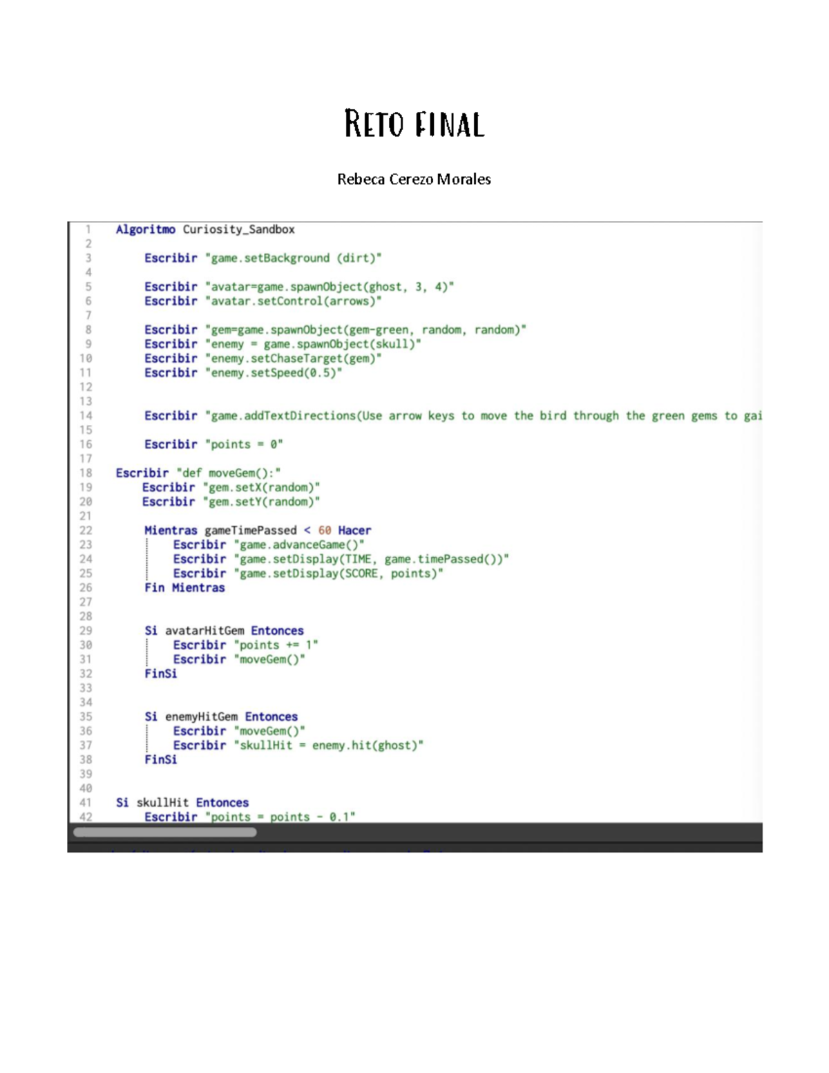 Reto final - .... - tecnologias de informacion - Reto final Rebeca Cerezo Morales - Studocu