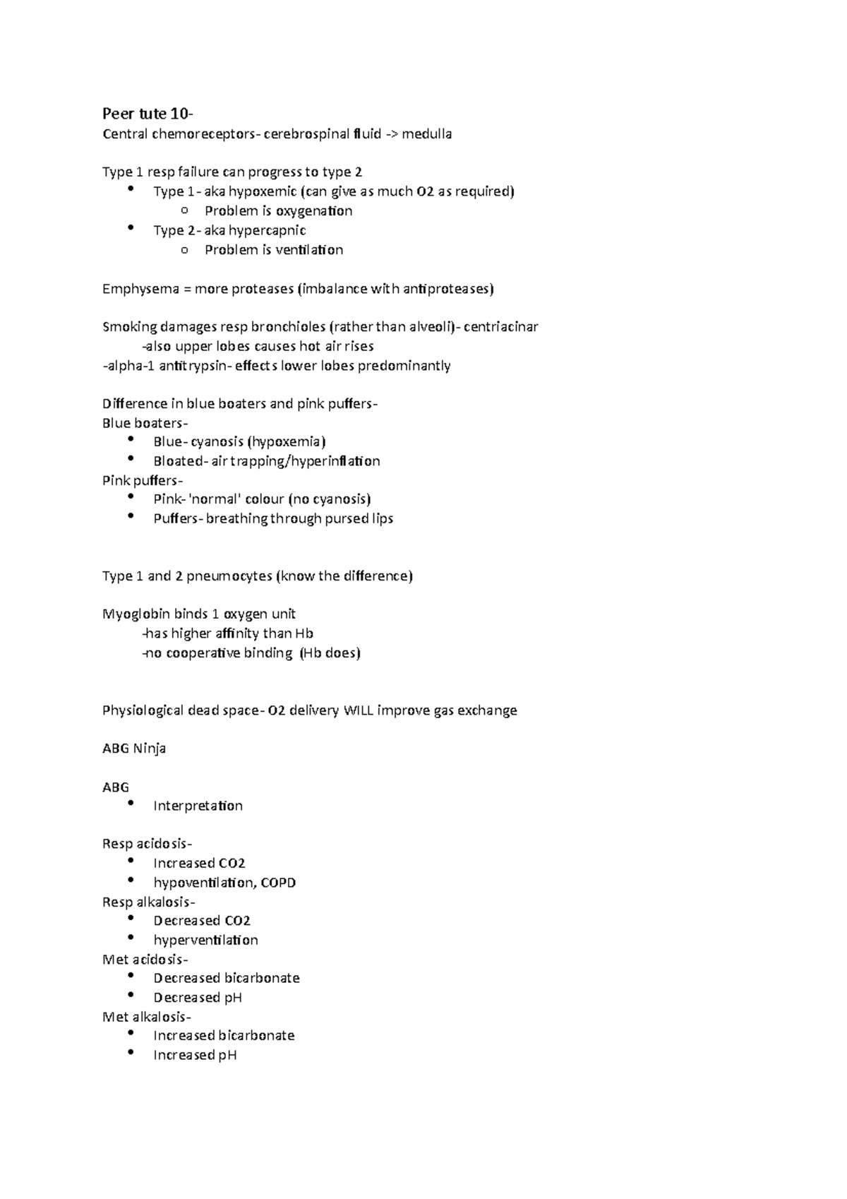 Peer tute 10 - Clinical science - Peer tutorial - Peer tute 10- Central ...