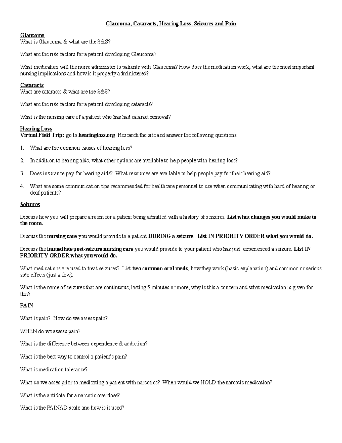 Week 2 Class Assignment Vision, Hearing, Seizures SP21 - Glaucoma ...