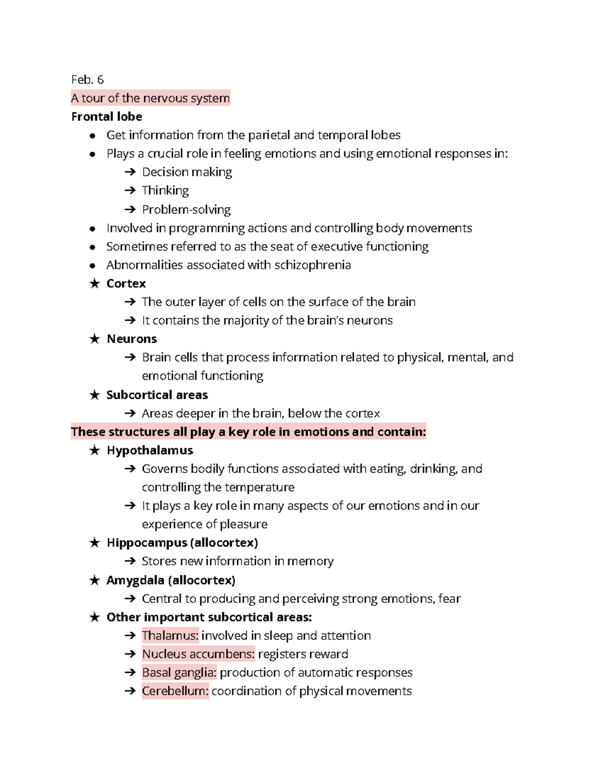 SP23 Psych 345 KJ - Feb. 6 A tour of the nervous system Frontal lobe ...