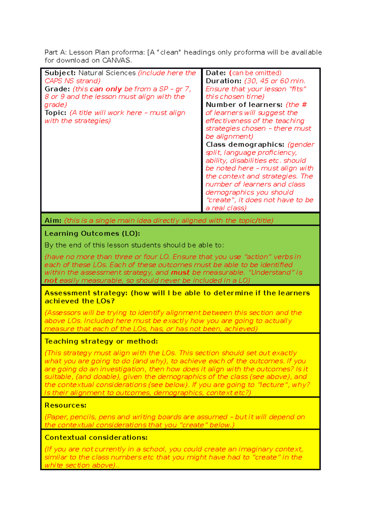 Ns%20lesson%20plan - Lesson Plan - Part A: Lesson Plan Proforma: [a