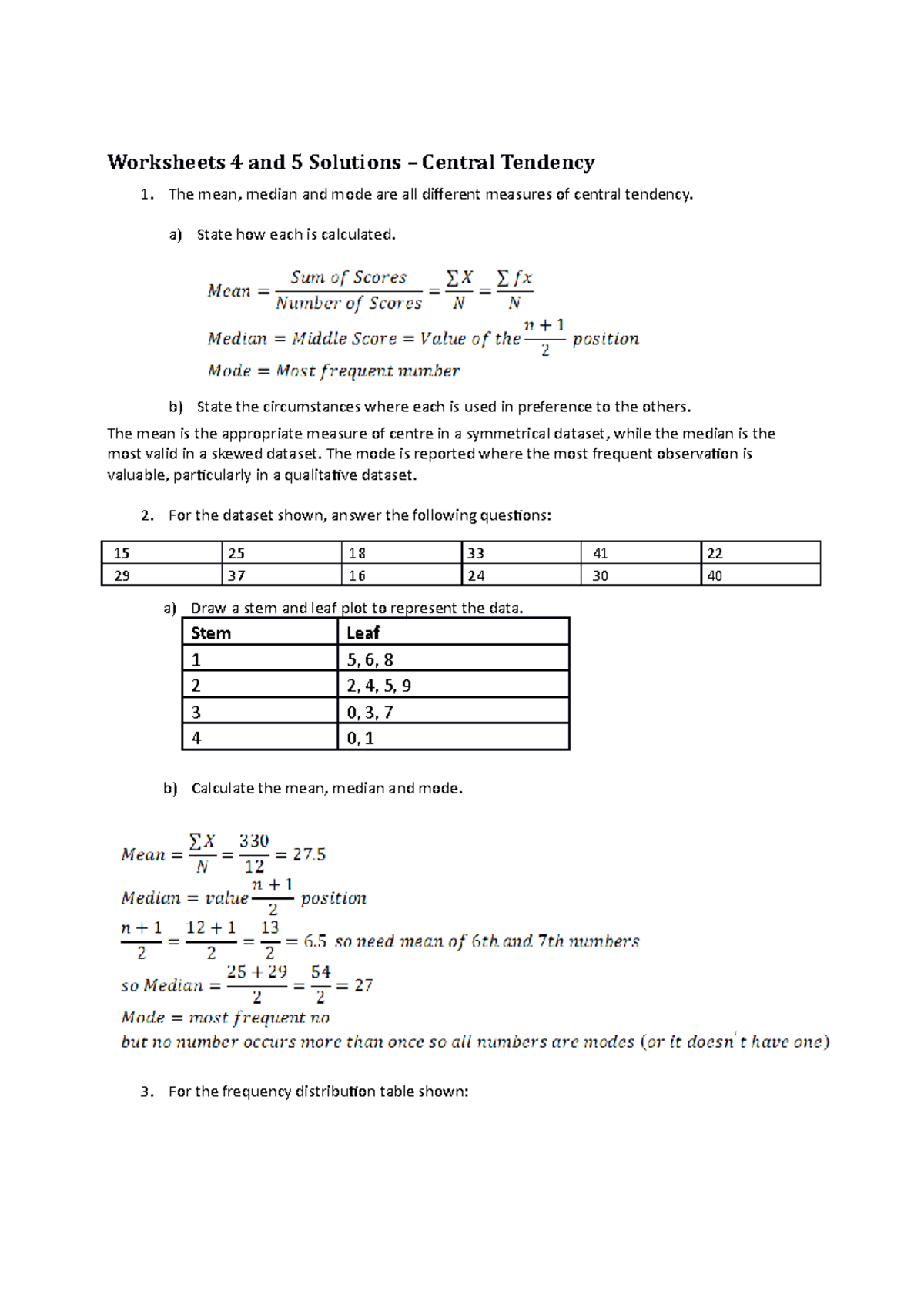 04 05 Worksheet Solutions - Worksheets 4 and 5 Solutions – Central ...