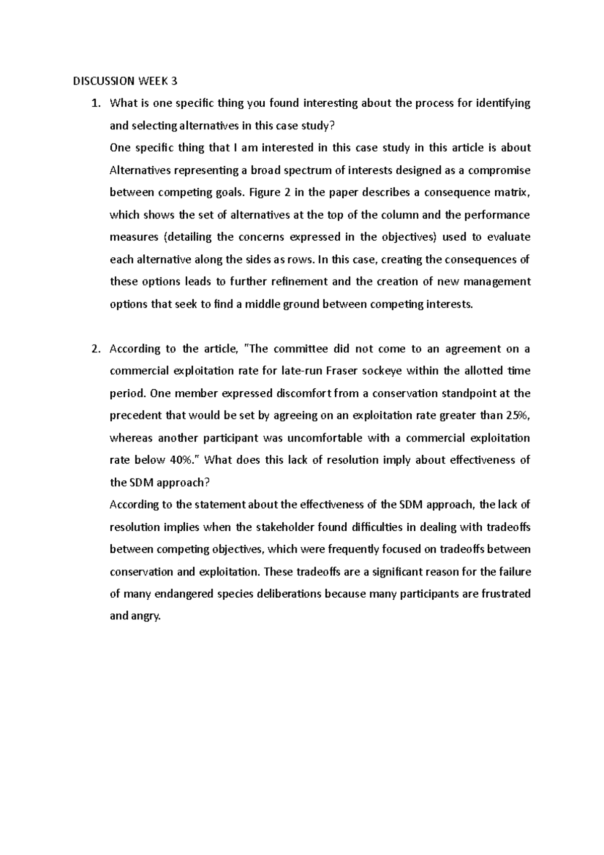 Discussion WEEK 3 - DISCUSSION WEEK 3 What is one specific thing you found interesting about the ...