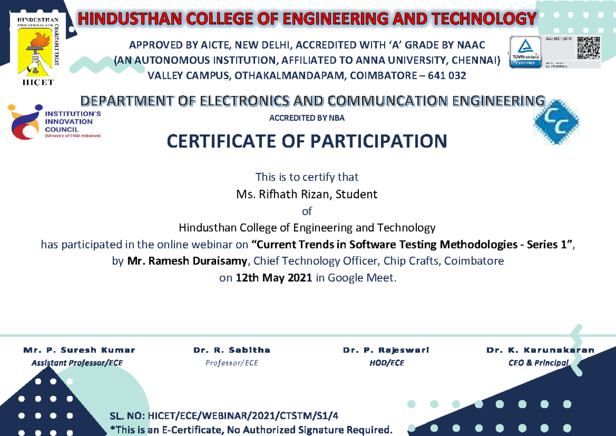 Certificates - gvuvi - APPROVED BY AICTE, NEW DELHI, ACCREDITED WITH ‘A ...
