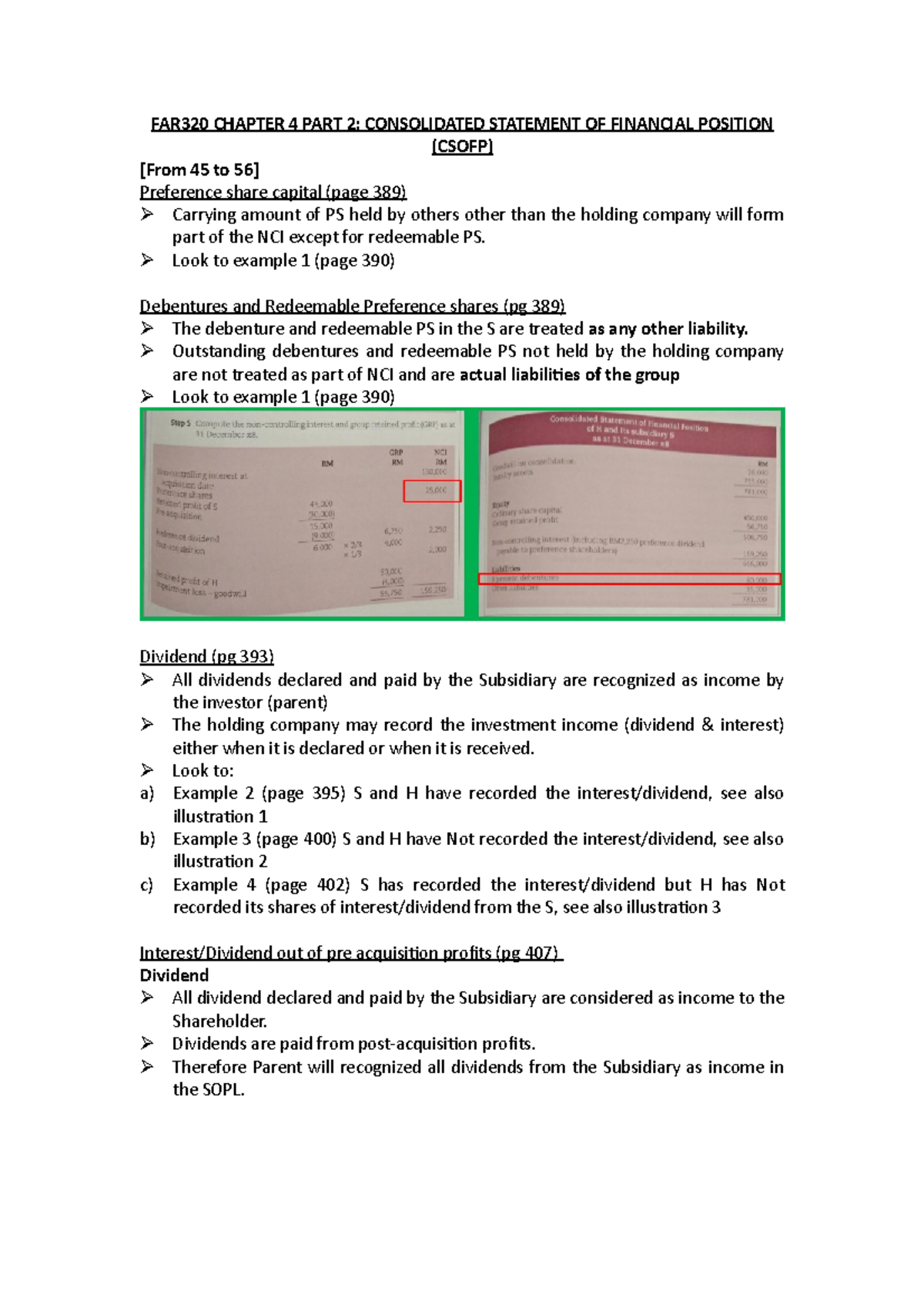 FAR320 Chapter 4 PART 2 - NOTES - FAR320 CHAPTER 4 PART 2: CONSOLIDATED ...