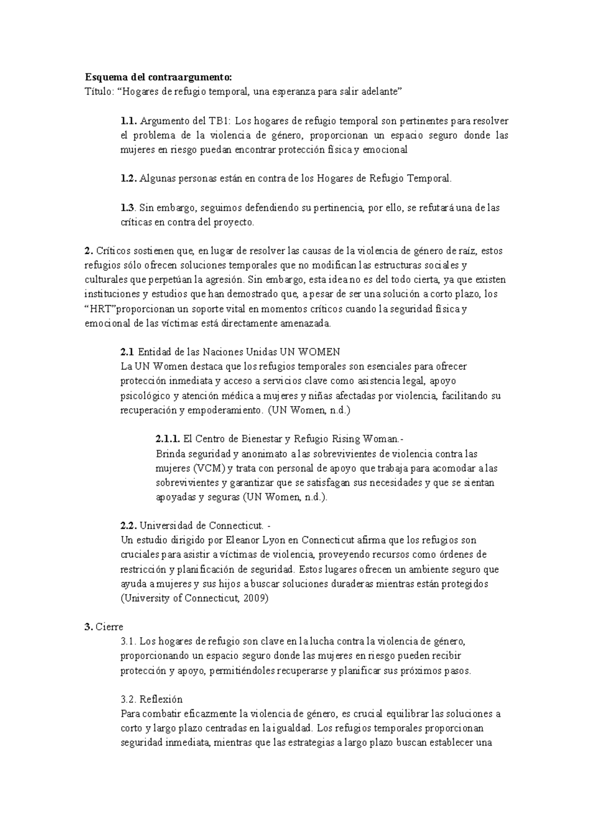 Esquema del contraargumento - Esquema del contraargumento: Título ...
