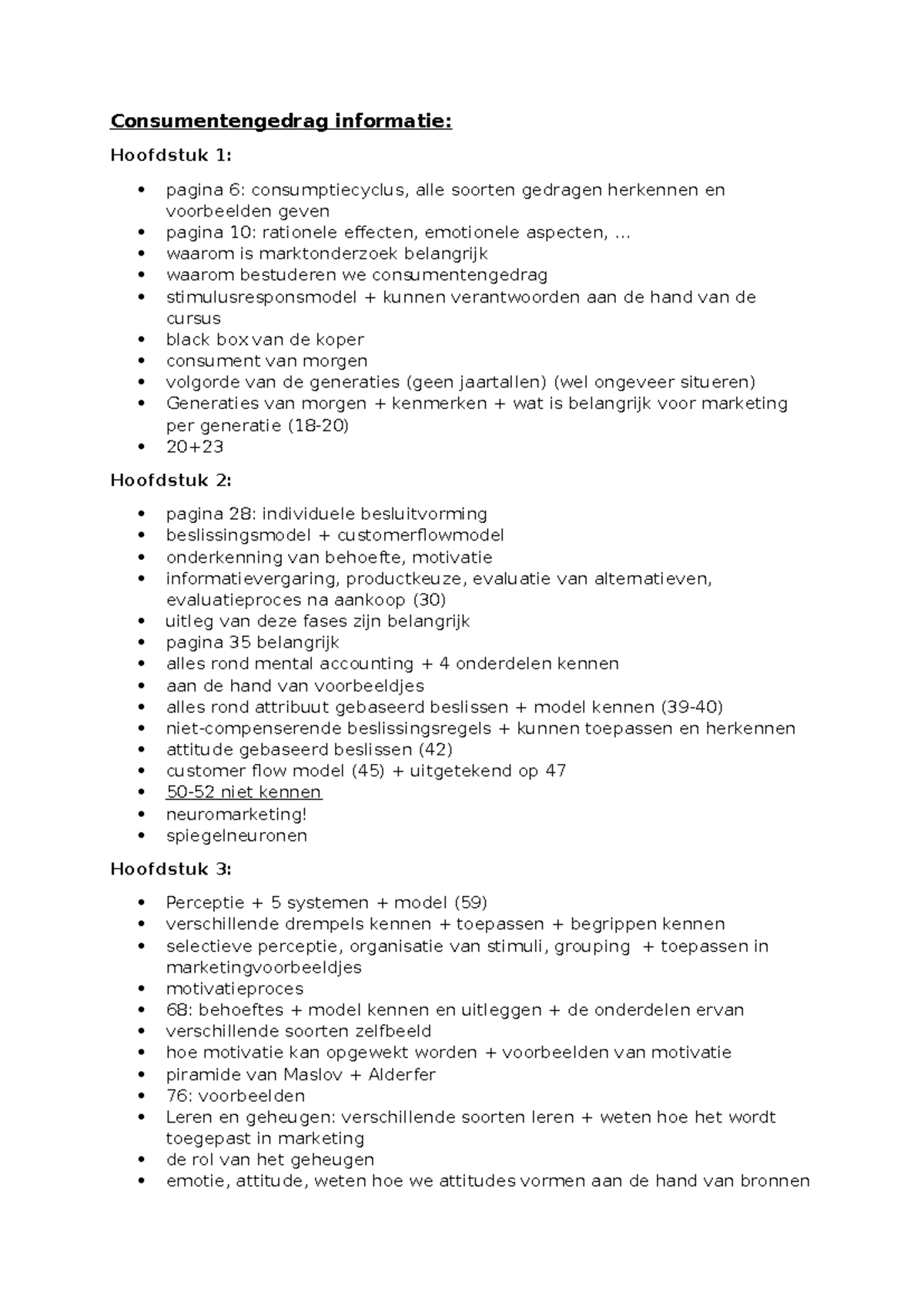 Consumentengedrag informatie examen - Consumentengedrag informatie: Hoofdstuk 1: pagina 6: - Studocu