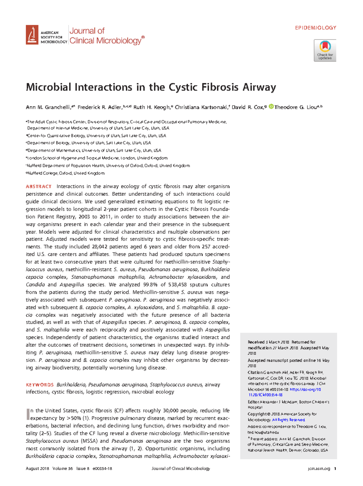 E00354-18 - Paper - Microbial Interactions in the Cystic Fibrosis ...