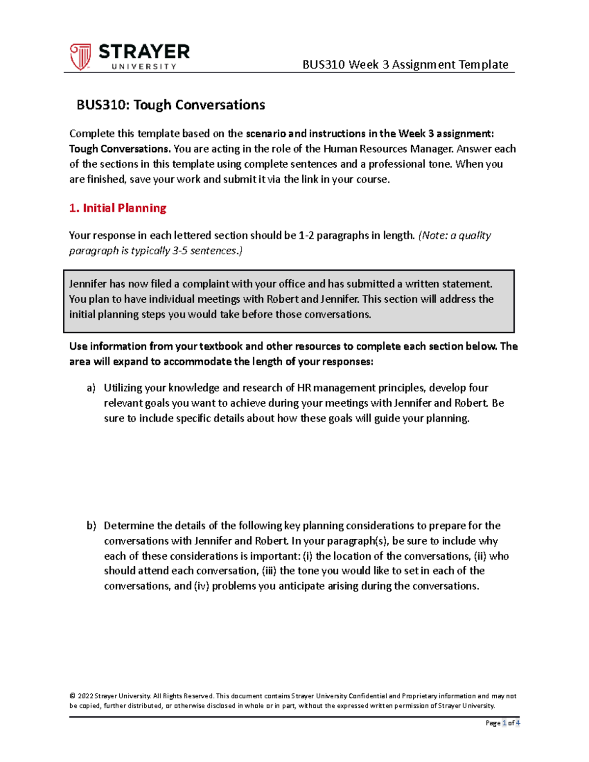 Cf BUS310 Week 3 Assignment Template - BUS310: Tough Conversations Complete this template based ...