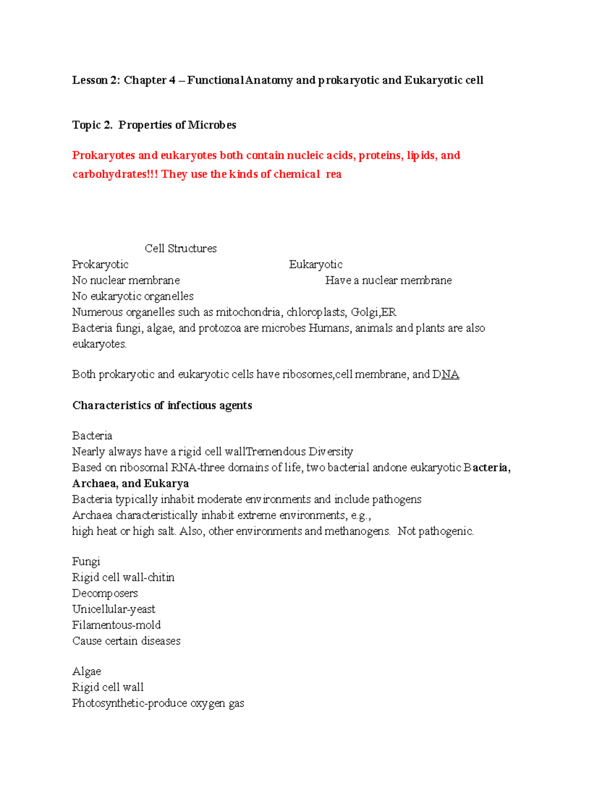2020 Microbiology Lecture Notes Chapter 3 - Lesson 2: Chapter 4 ...