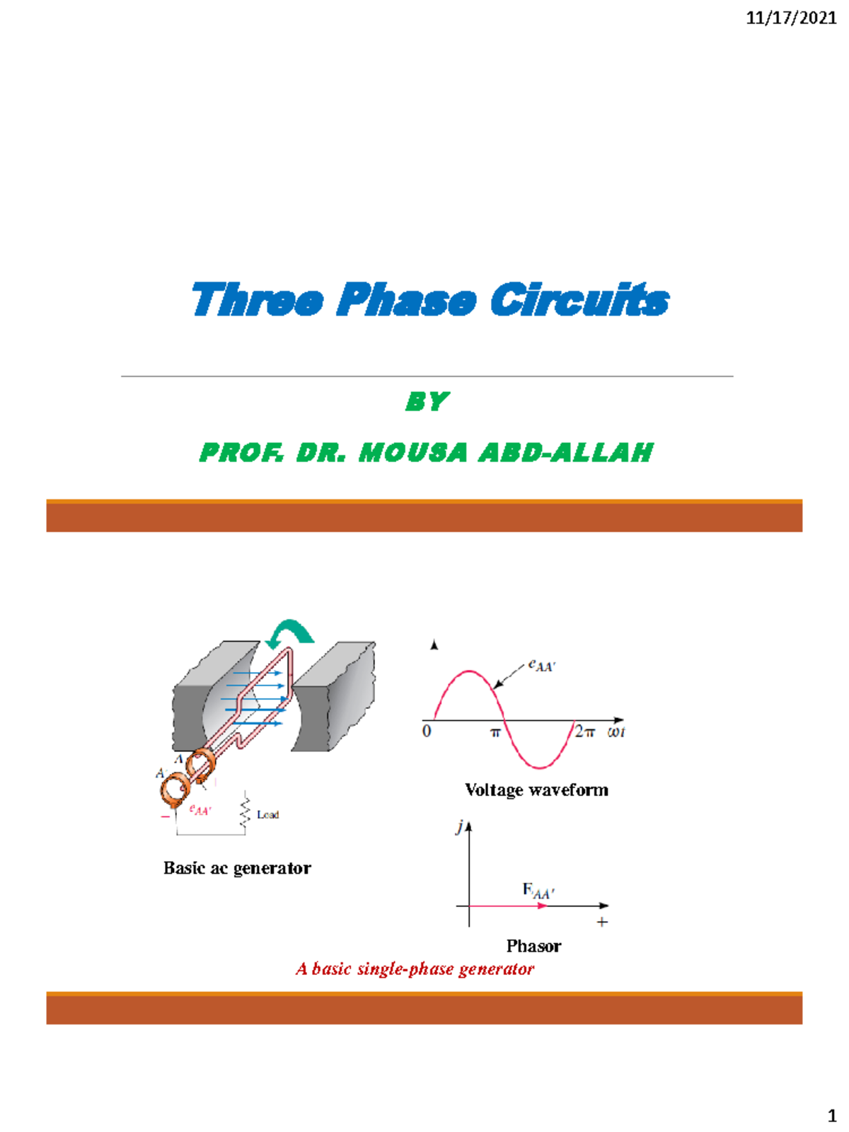 L4 Three phase circuit - Three Phase Circuits BY PROF. DR. MOUSA ABD ...