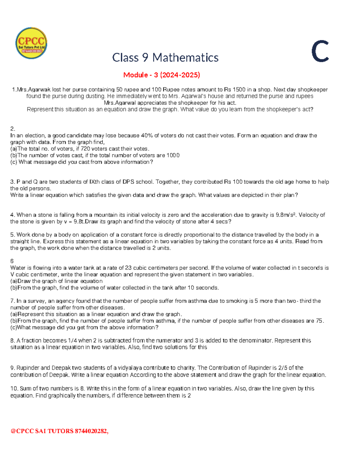Area of triangle - Class 9 Mathematics c Module - 3 (2024-2025) @CPCC ...