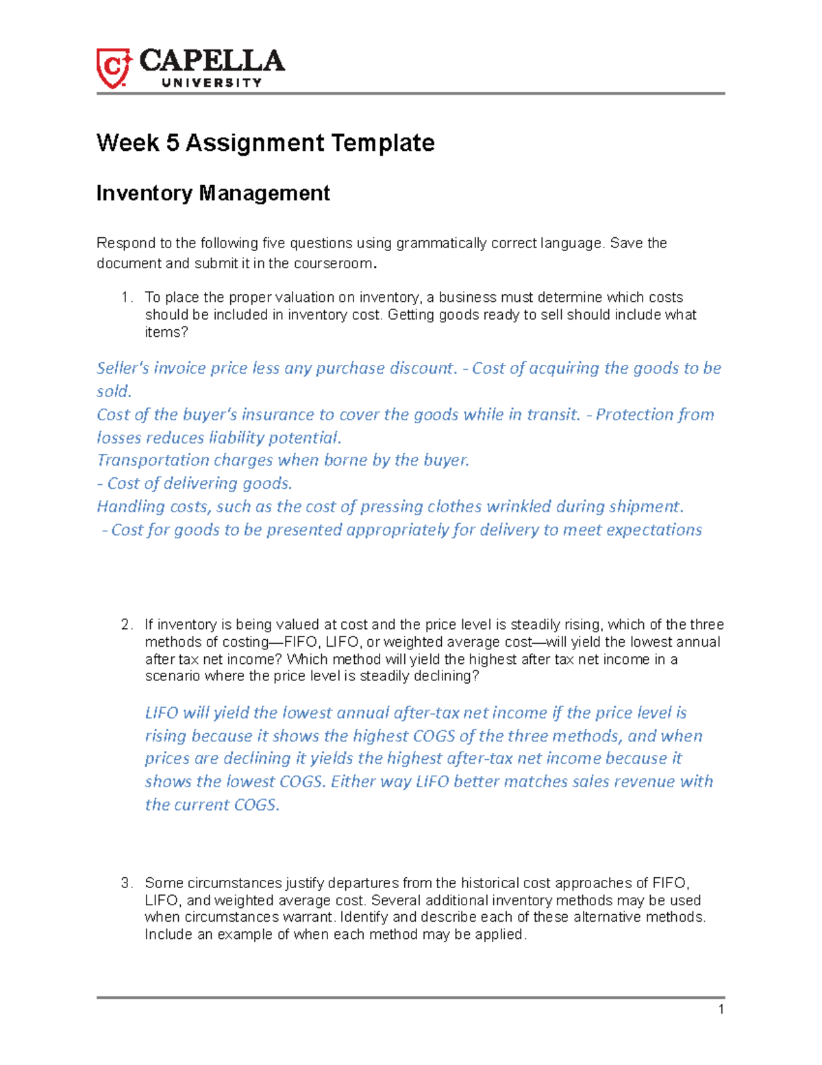 Cf week 5 assignment - Week 5 Assignment Template Inventory Management ...