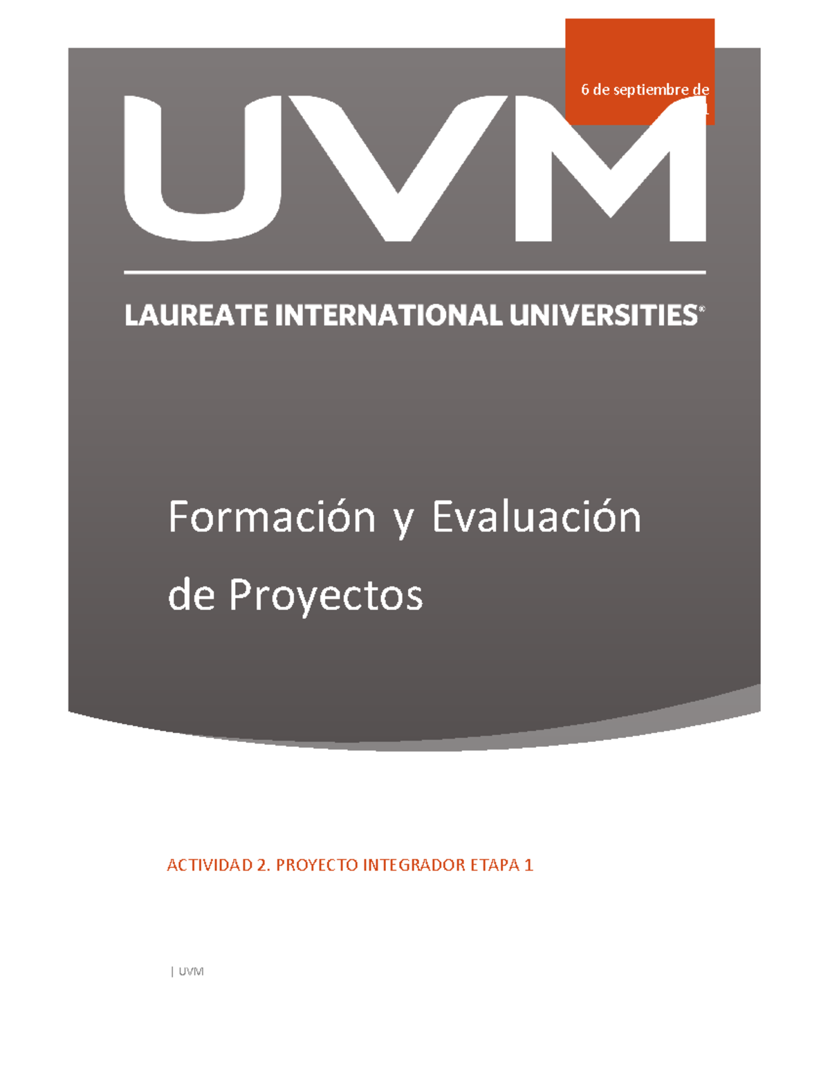 Actividad 2 formacion y evaluacion de proyectos - UVM - Studocu