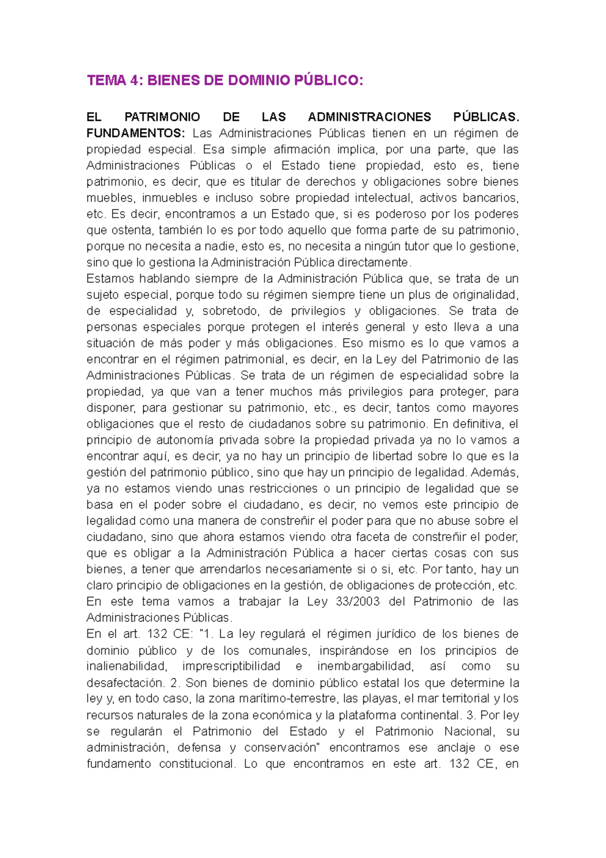 TEMA 4. Admin - TEMA 4: BIENES DE DOMINIO PÚBLICO: EL PATRIMONIO DE LAS ADMINISTRACIONES ...