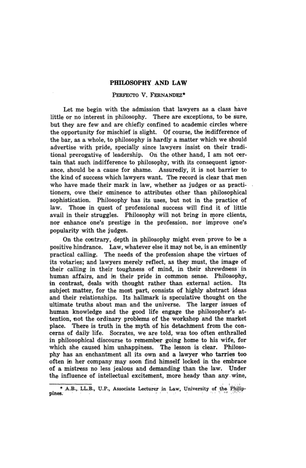 7 Fernandez, Philosophy and Law - PHILOSOPHY AND LAW PERFECTO V ...