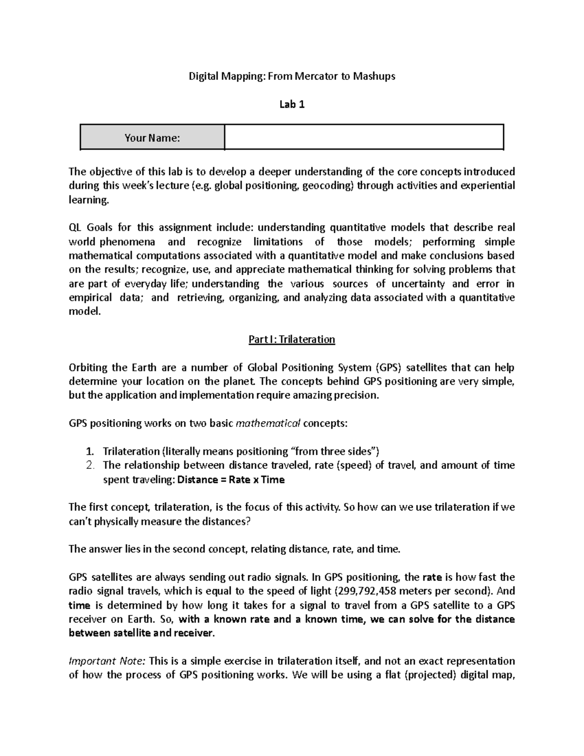 Digital Mapping Lab 1 - Digital Mapping: From Mercator to Mashups Lab 1 ...