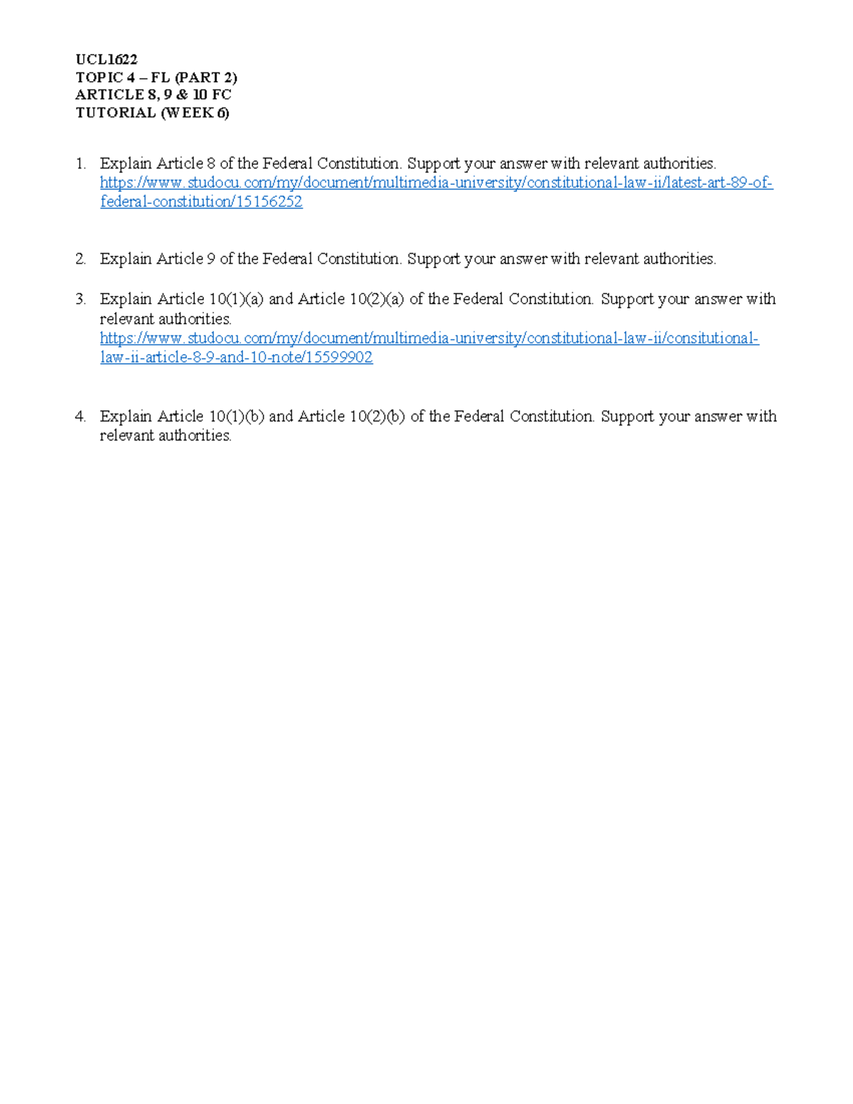 Week 6 Art 8, 9, 10 - UCL TOPIC 4 – FL (PART 2) ARTICLE 8, 9 & 10 FC ...