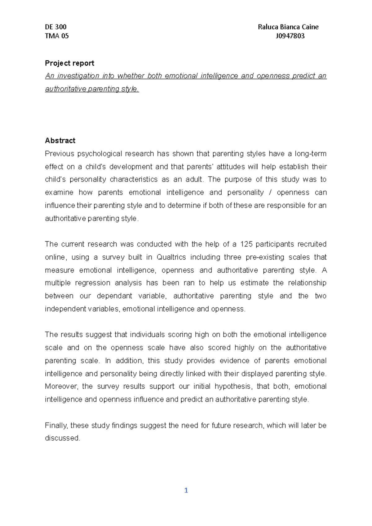 TMA05- DE300 - project - TMA 05 J Project report An investigation into ...