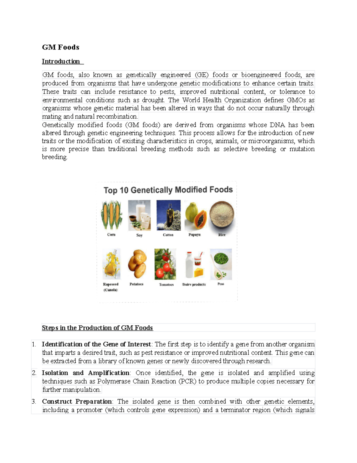 GM Foods - GM Foods Introduction GM foods, also known as genetically ...